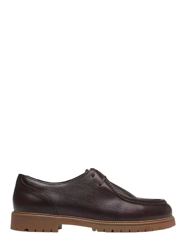 LES DEUX Grained Leather Lace-up Shoes - Brown