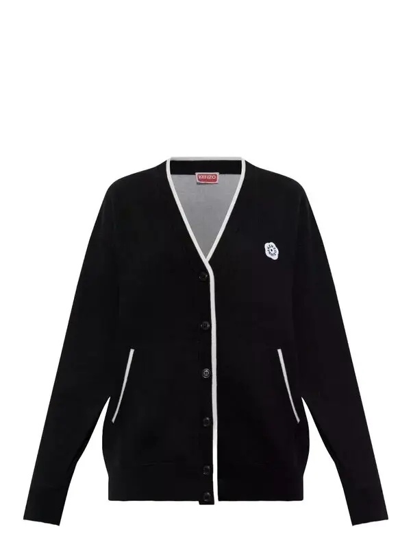 Kenzo Appliqué Trimmed Cardigan - Black