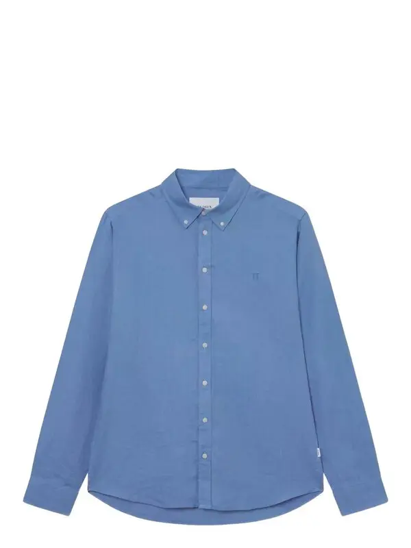 LES DEUX Logo-embroidered Shirt - Blue