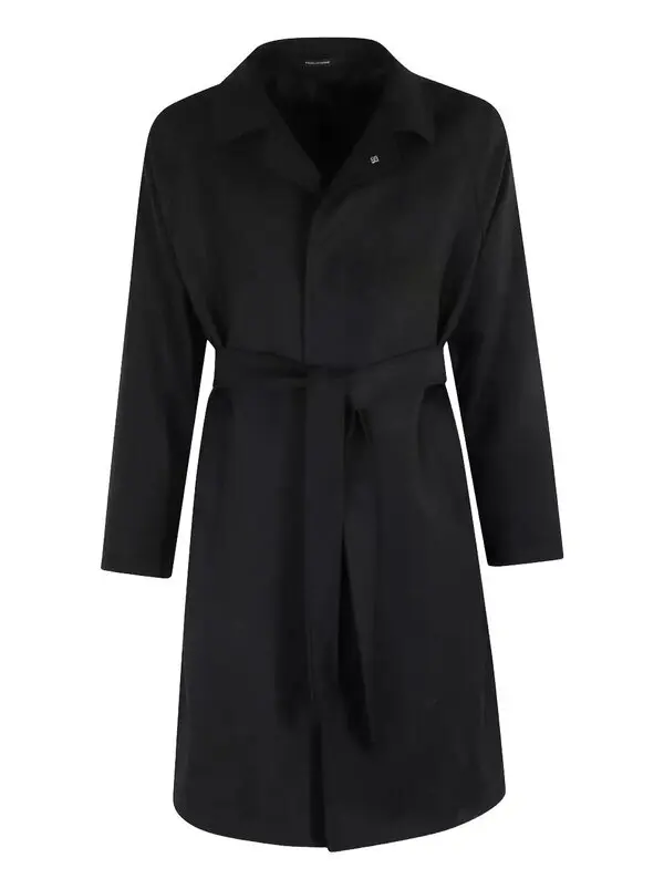 Tagliatore Salomon Belted Coat - Black
