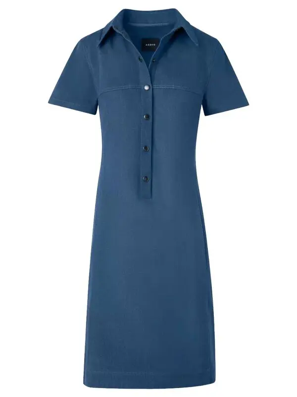 Akris Buttoned Collared Mini Dress - Blue