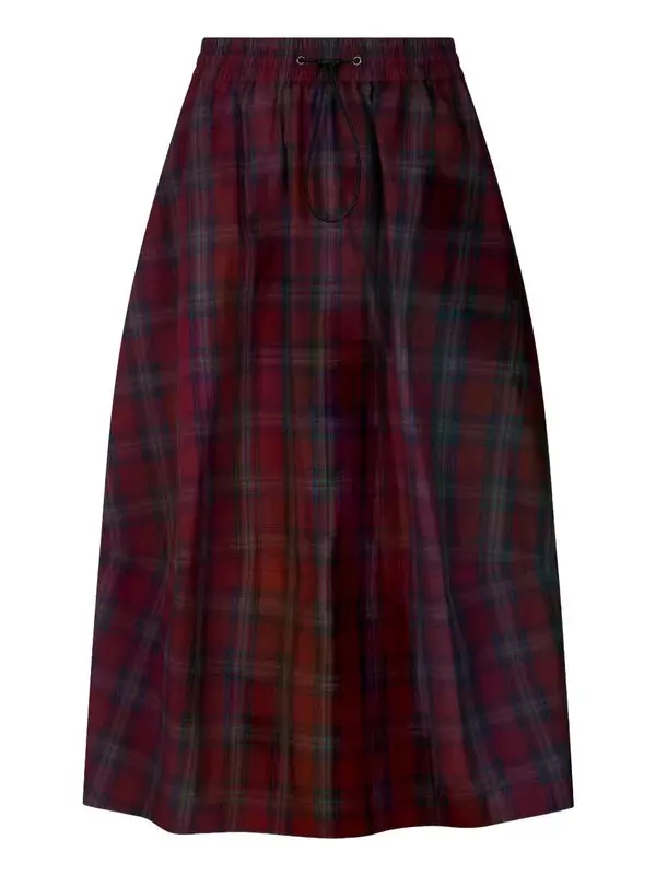 STUDIO TOMBOY Checked Midi Skirt - Red