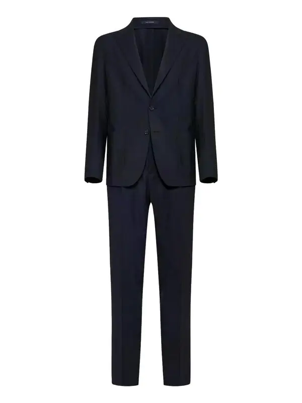 Tagliatore Peak-lapels Drawstring Suit - Blue