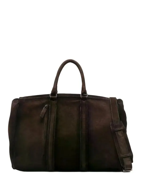 Officine Creative Suede Travel Bag - Brown