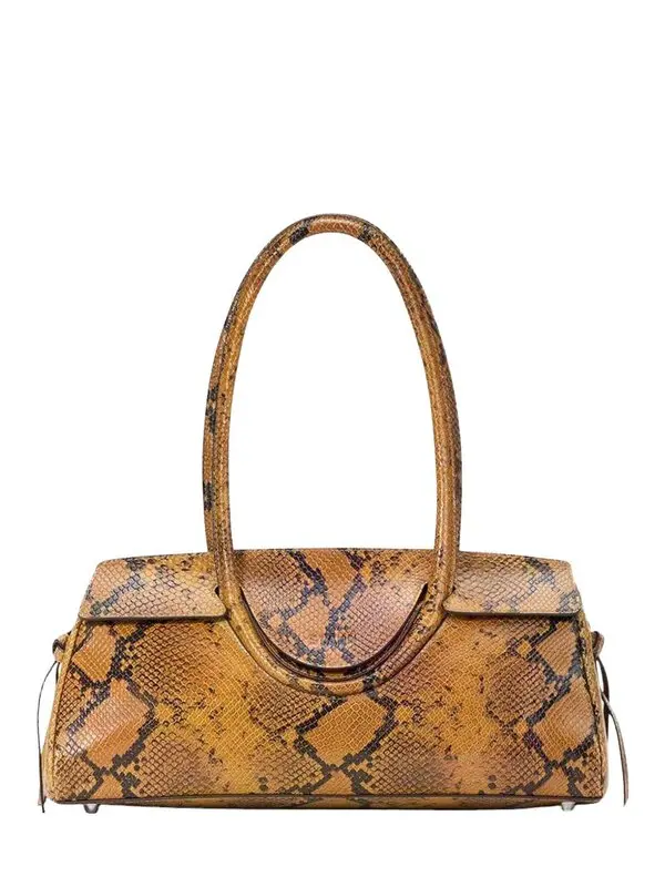 Staud Maude Snake-print Shoulder Bag - Orange