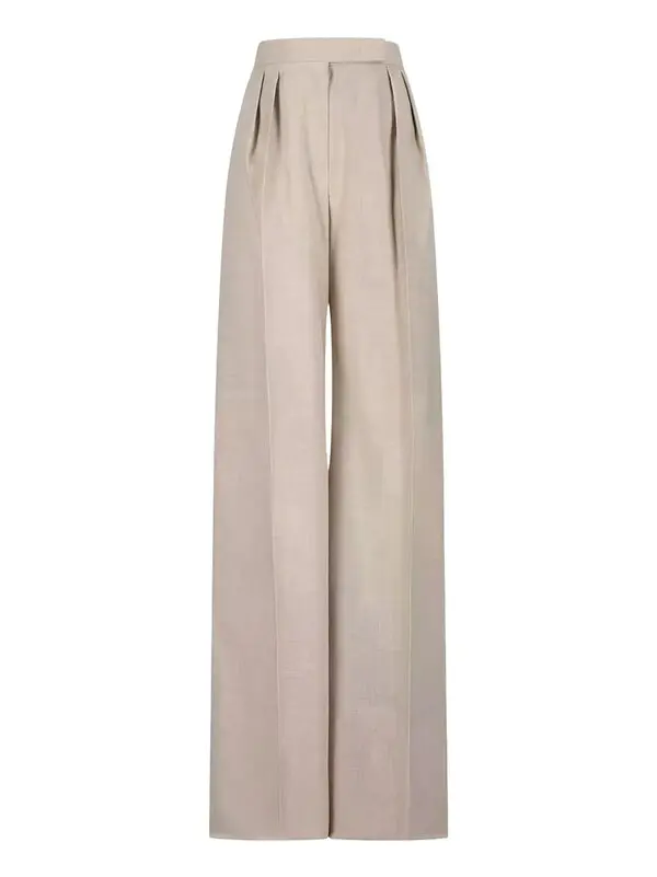 Max Mara Pleated Wide-leg Trousers - Neutrals