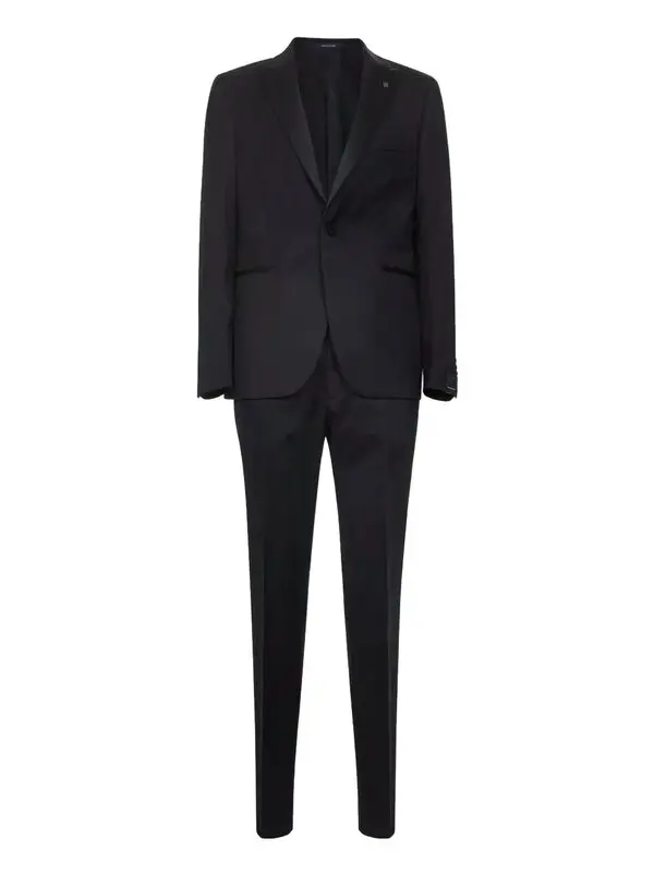 Tagliatore Satin-peak Lapels Suit - Blue