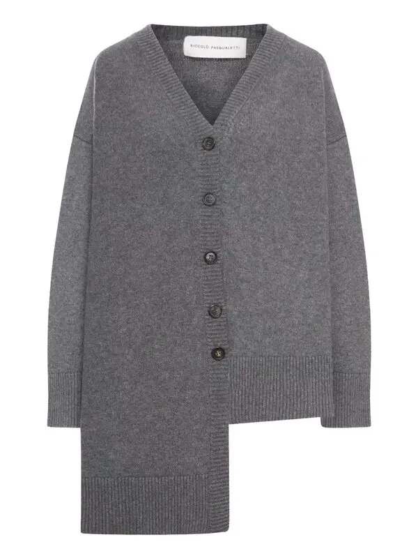 NICCOLO PASQUALETTI Asymmetric Cashmere Cardigan - Grey