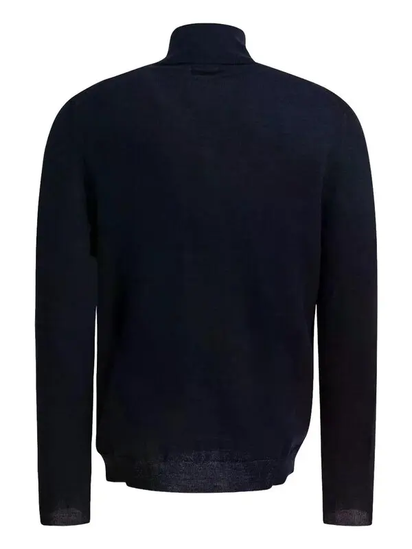 ZANONE Zip-neck Long Sleeve Sweater - Blue