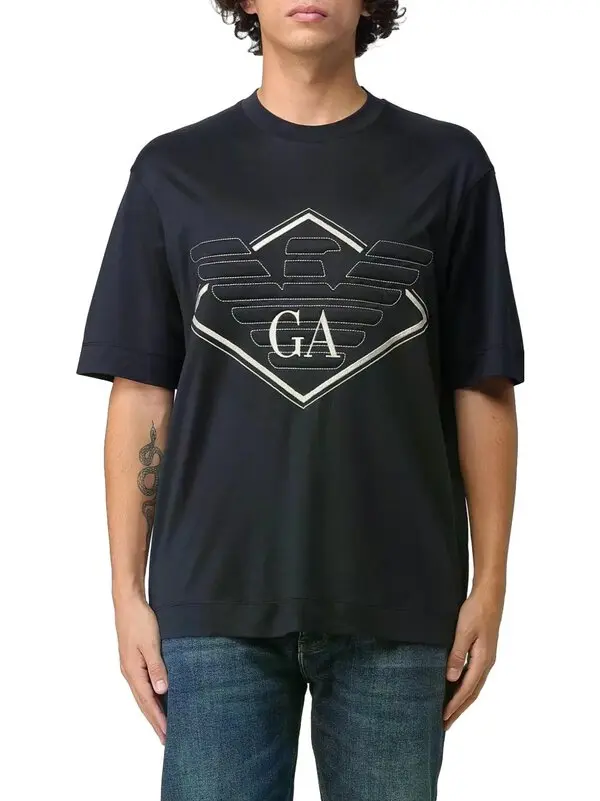 Emporio Armani Embroidered T-shirt - Blue