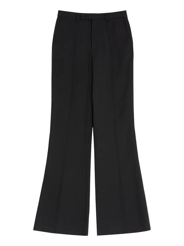 Valentino Garavani Wide Leg Flared Flat-front Trousers - Black
