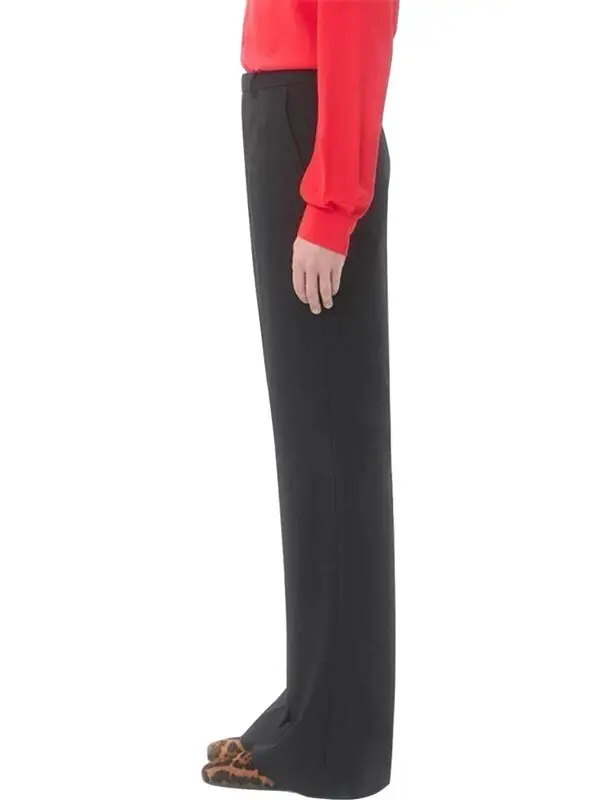 Valentino Garavani Wide Leg Flared Flat-front Trousers - Nero