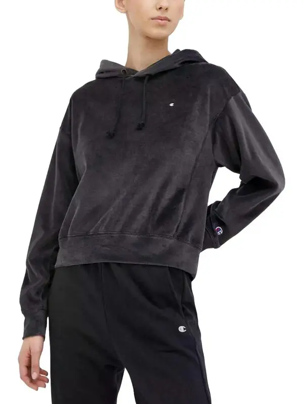 Champion Drawstring Logo Hoodie - Grey