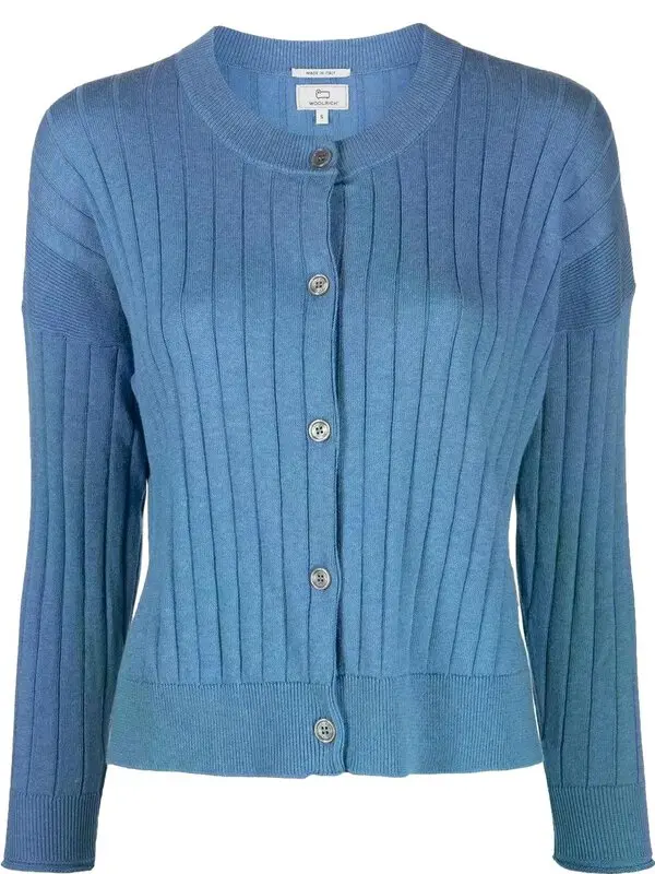 Woolrich Cotton Ribbed Cardigan - Blue
