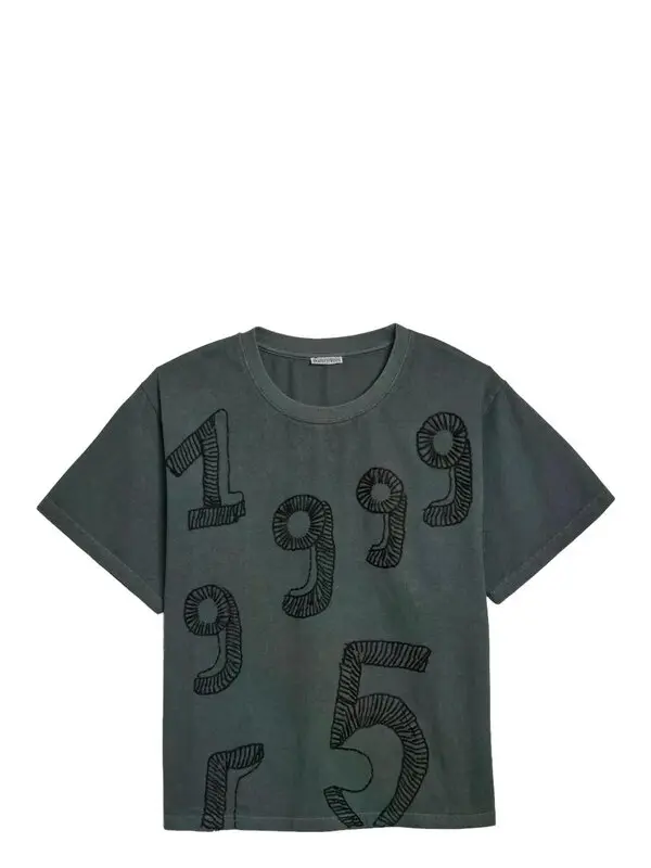 GLASS CYPRESS Embroidered 1995 T-shirt - Grey
