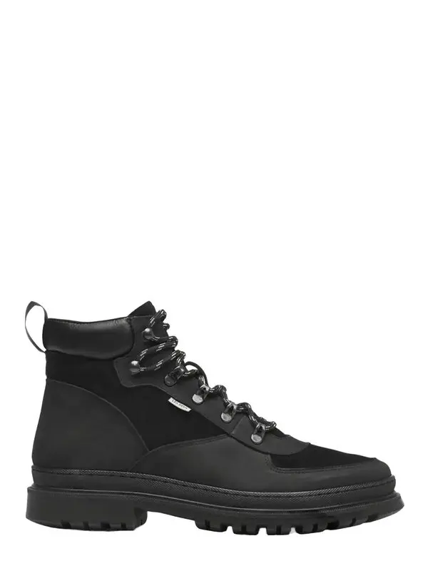 LES DEUX Lace-up Panelled Hiking Boots - Black