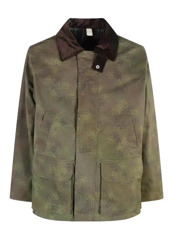 SUNFLOWER Corduroy-collar Camouflage Jacket - Green
