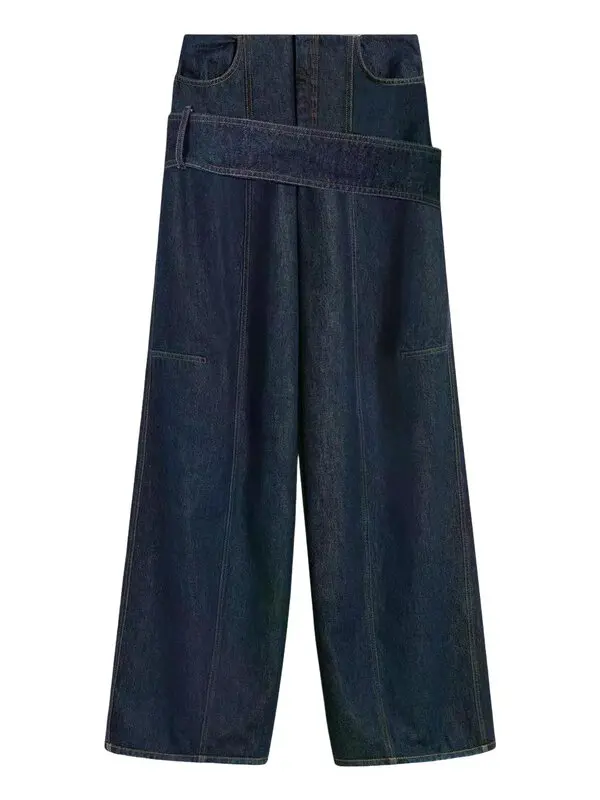 Sportmax Aia Belted Wide-leg Jeans - Blue