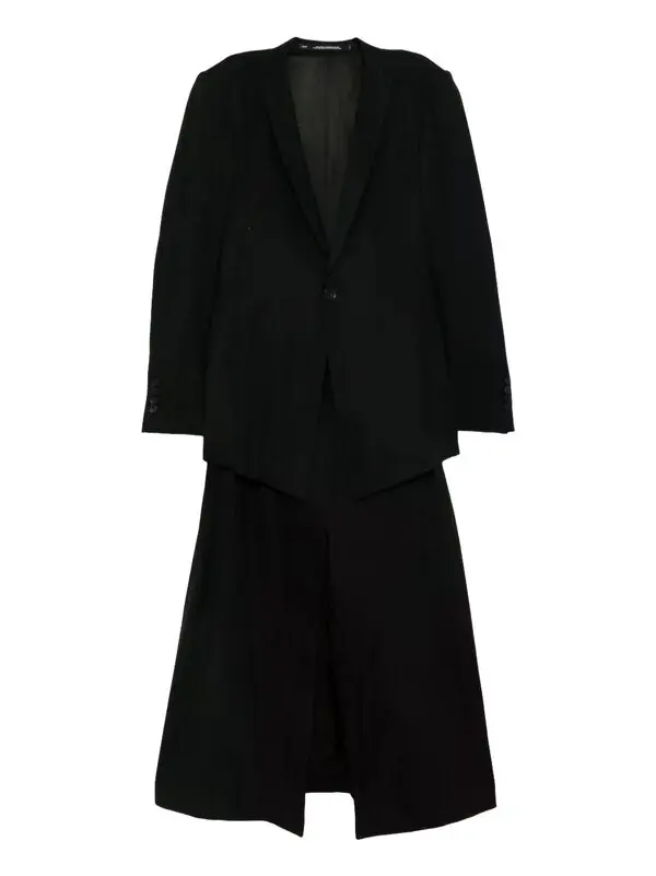 JULIUS Layered Coat - Black