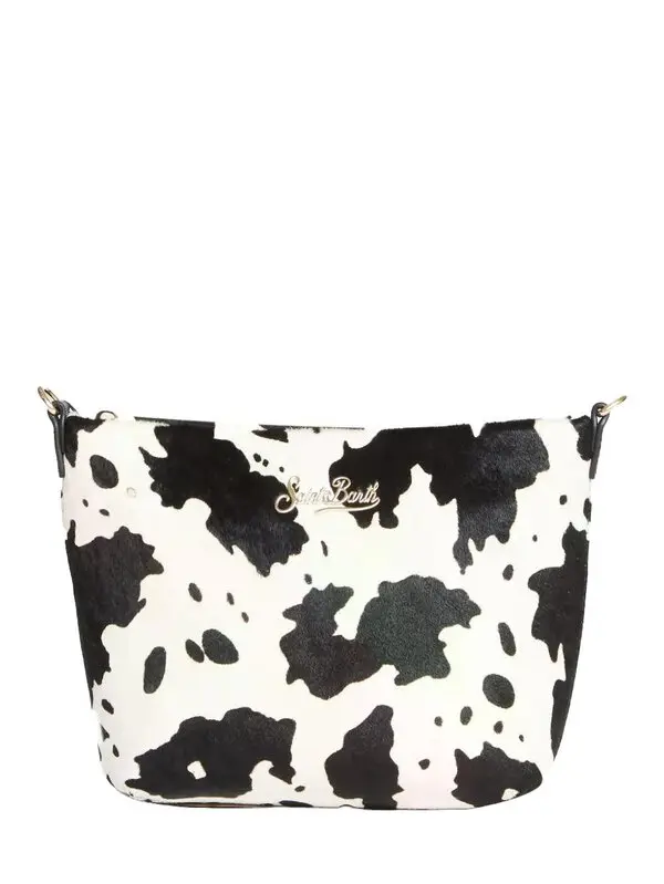 MC2 SAINT BARTH Aline Cow-print Leather Clutch Bag - White