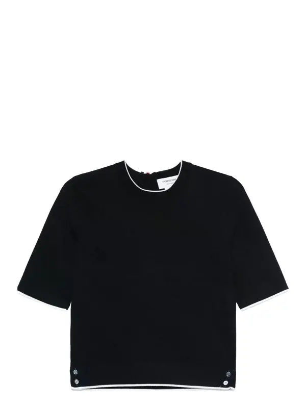 Thom Browne Textured Wool T-shirt - Blue