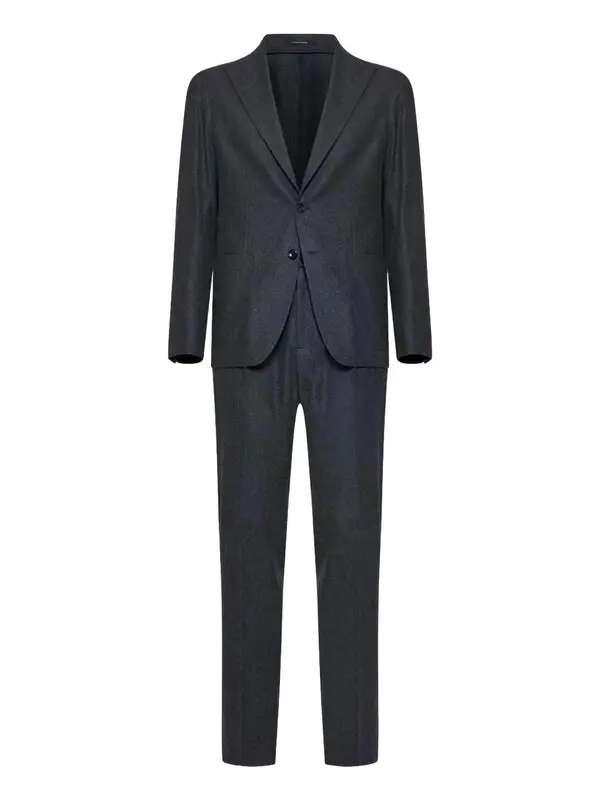 Tagliatore Peak-lapels Drawstring Suit - Grey