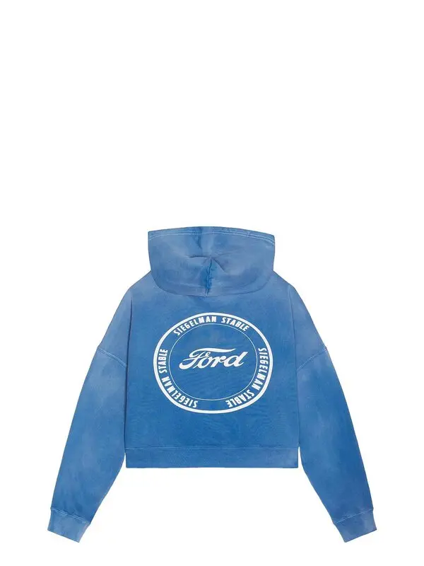 SIEGELMAN STABLE X Ford Printed Oversized Zip Hoodie - Ford Blue