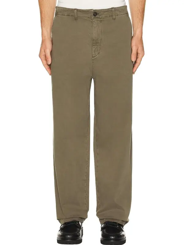 FRAME Cotton Chino Pant In Chocolate - Smokey Green