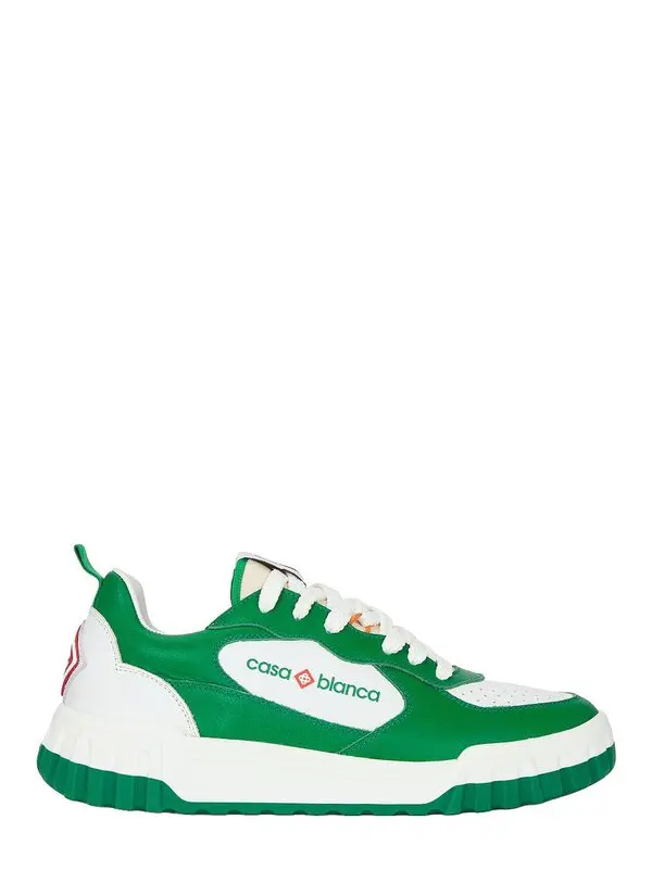 Casablanca Tennis Court Sneaker - White & Green