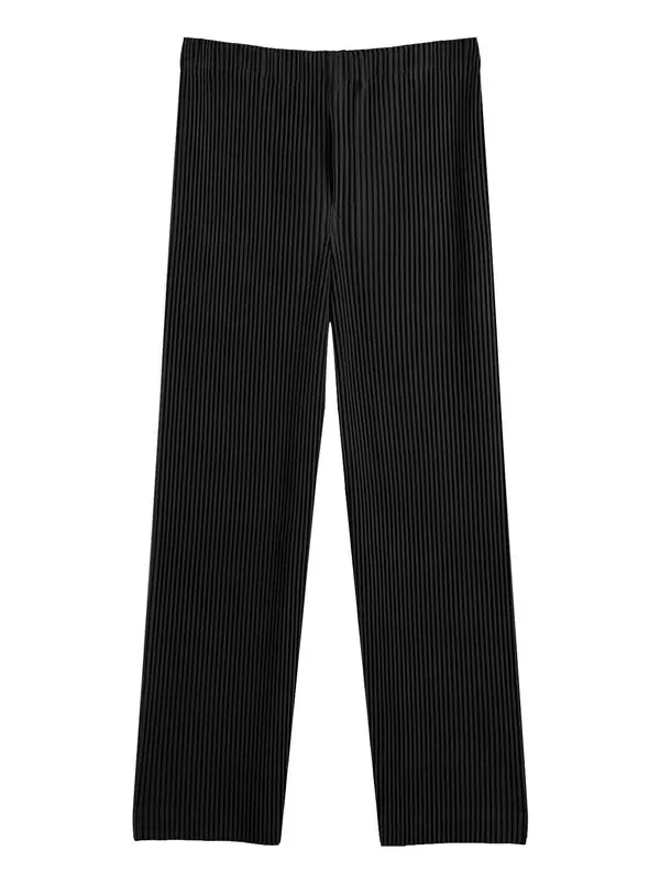 Issey Miyake Homme Plissé Curve Pleat Trousers - Black