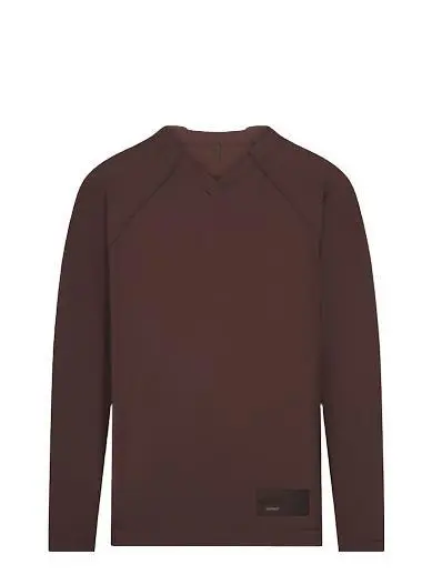 Nike X Skims Airy V-neck Oversized Long-sleeve Top - Dark Sepia