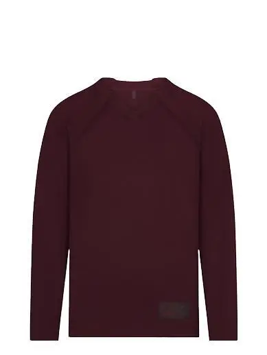 Nike X Skims Airy V-neck Oversized Long-sleeve Top - Currant