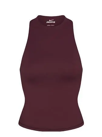 Nike X Skims Matte Mock Neck Racer Tank - Currant