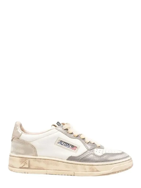 AUTRY Medalist Low Super Vintage Sneakers - White/old Silver/platinum