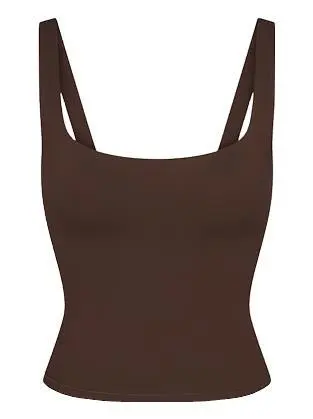 Nike X Skims Matte Square Neck Tank - Dark Sepia