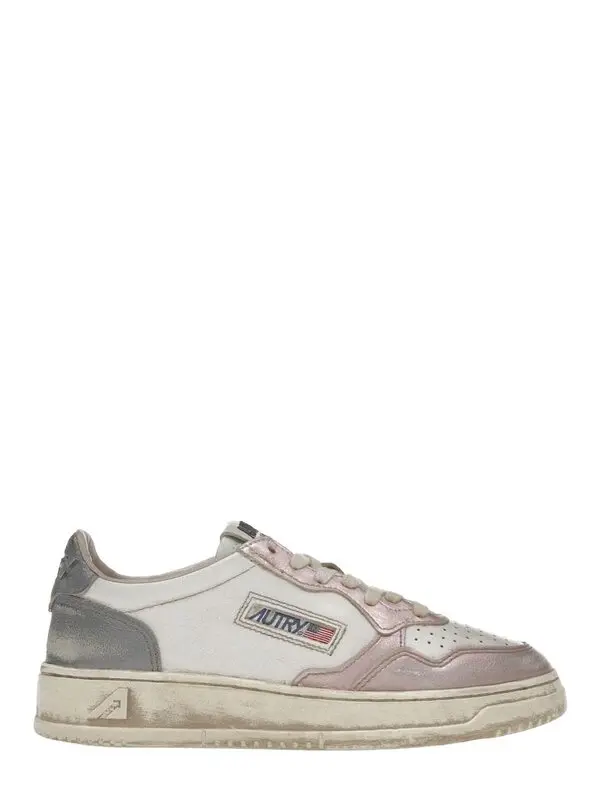 AUTRY Medalist Low Super Vintage Sneakers - White/rose/blackboard