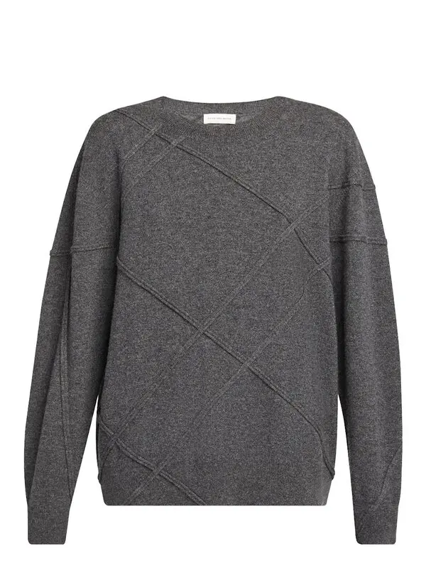 Dries Van Noten Timona Cashmere Textured Stitch Sweater - Dkgray