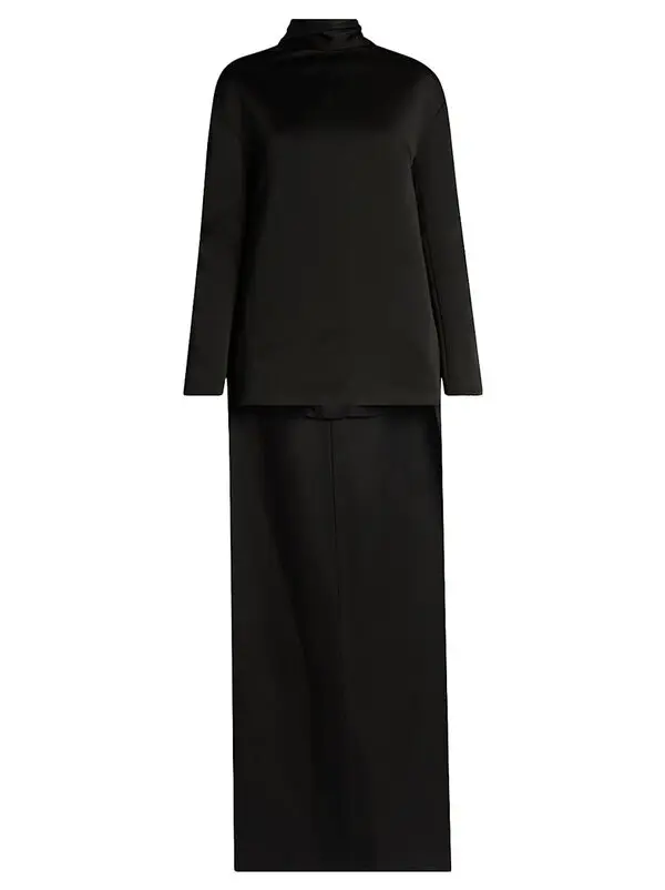 TOM FORD Crepe High-low Dress With Scarf Detail - Black