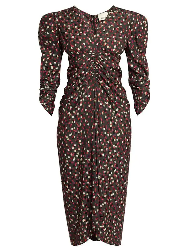 Isabel Marant Albini Polka-dot Midi Dress - Black/red
