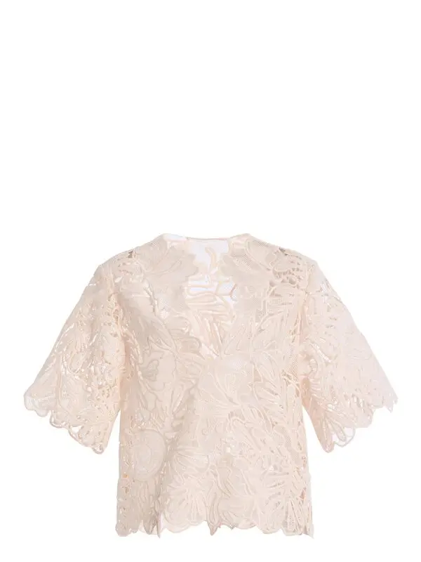 Ulla Johnson Dua Lace Silk Top - White
