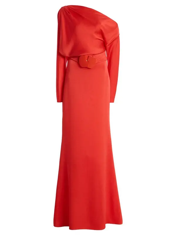 Silvia Tcherassi Noelia Off-the-shoulder Maxi Dress - Orange