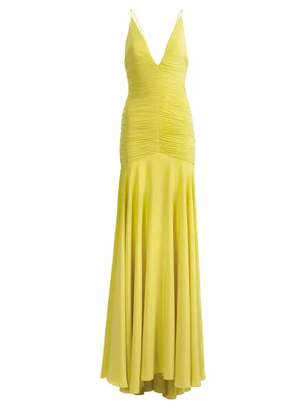 Silvia Tcherassi Sana Silk-blend Maxi Dress - Yellow