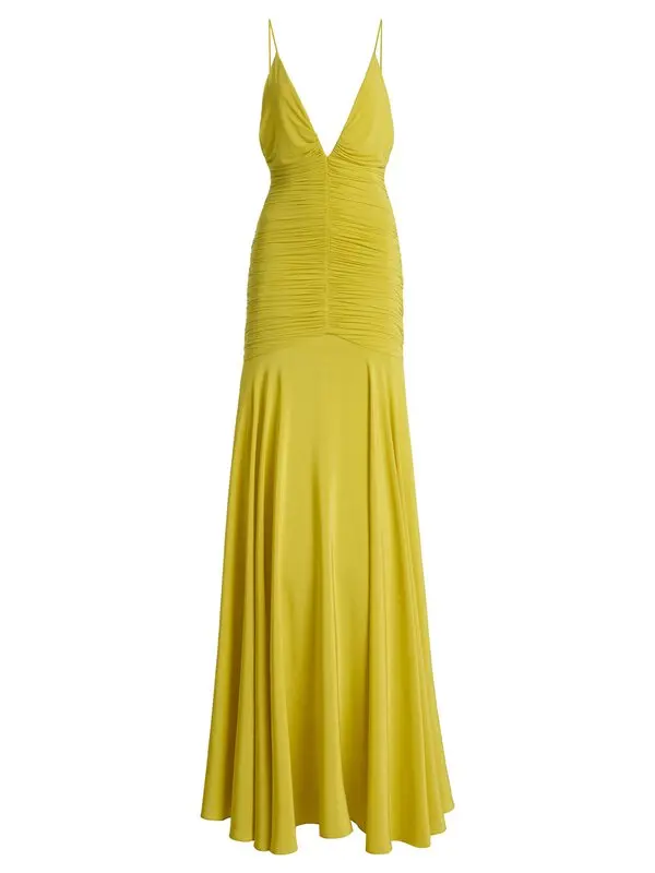 Silvia Tcherassi Sana Silk-blend Maxi Dress - Yellow