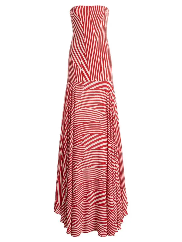 Silvia Tcherassi Muriel Strapless Maxi Dress - Stripe