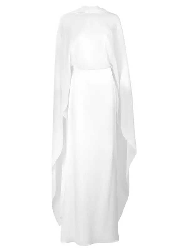 Silvia Tcherassi Kalina Cape-detailed Silk-blend Maxi Dress - White