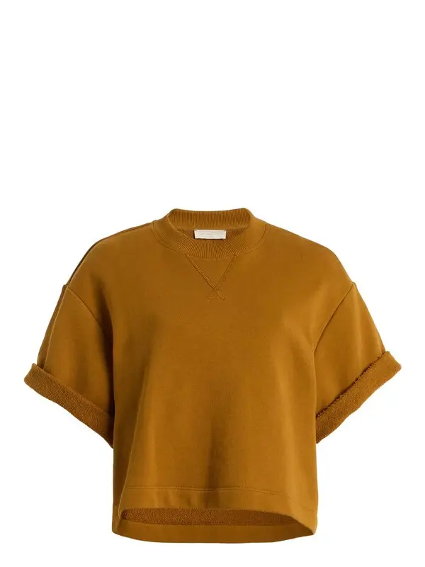 Ulla Johnson Cove Boxy French Terry Top - Brown