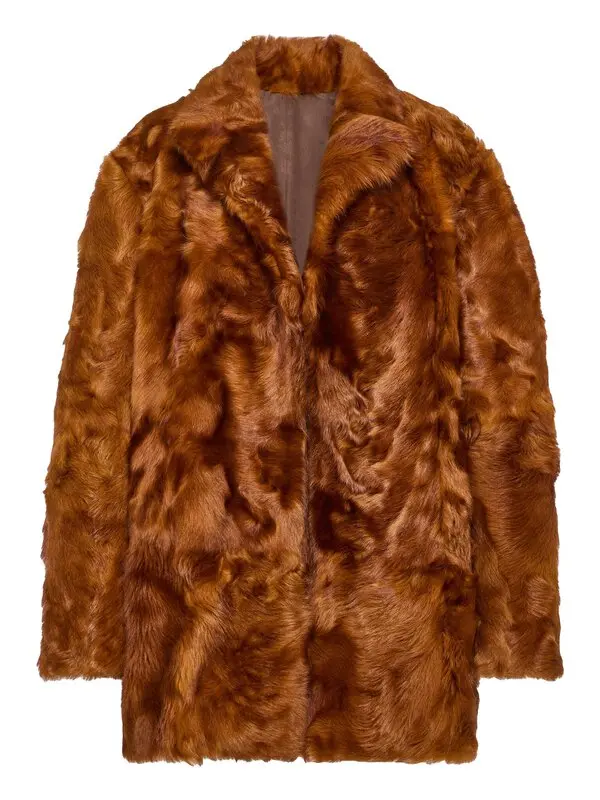 Valentino Garavani Faux Fur Overcoat - Brown