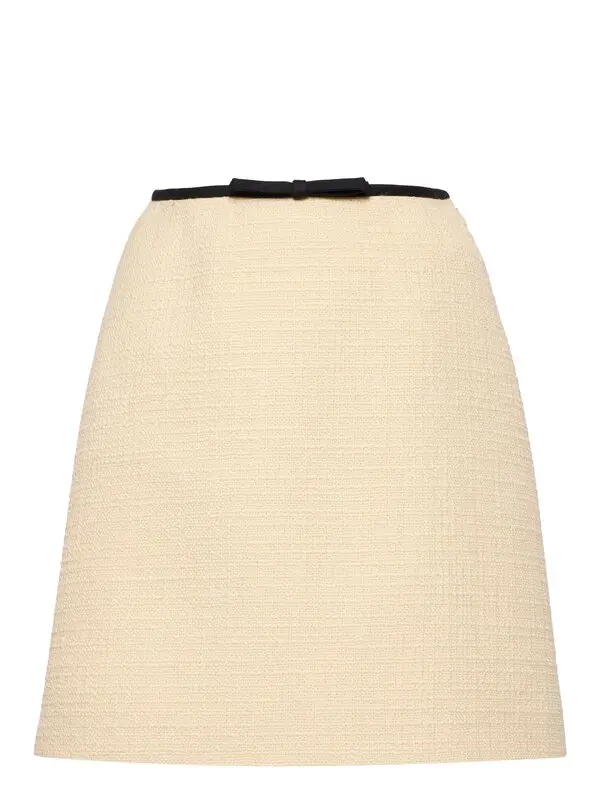 Valentino Garavani Bow-detailed Wool-blend Tweed Mini Skirt - Black