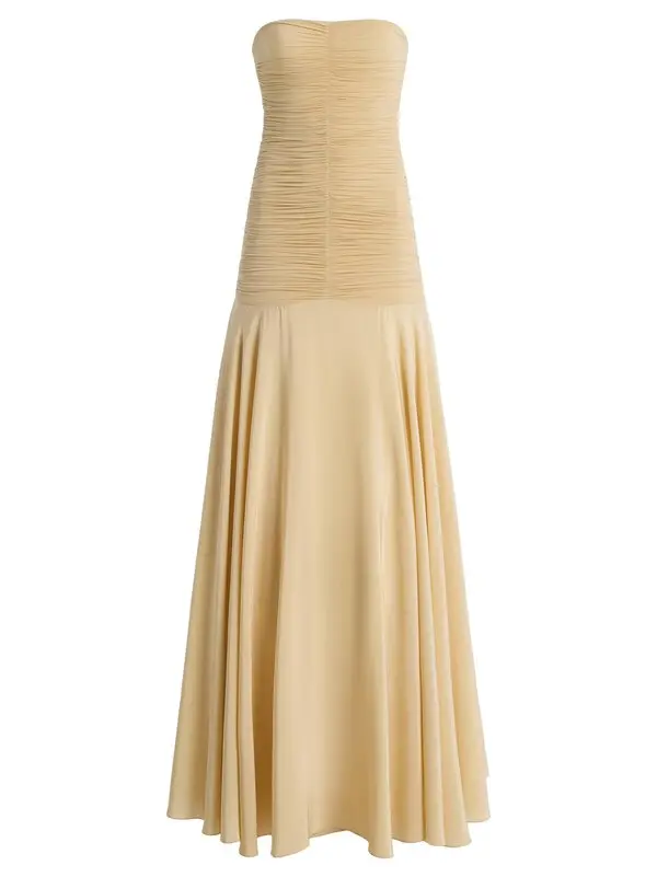Silvia Tcherassi Norma Silk-blend Maxi Dress - Ivory