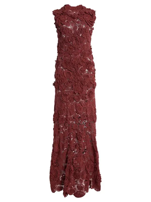 Ulla Johnson Anita Crocheted Maxi Dress - Red
